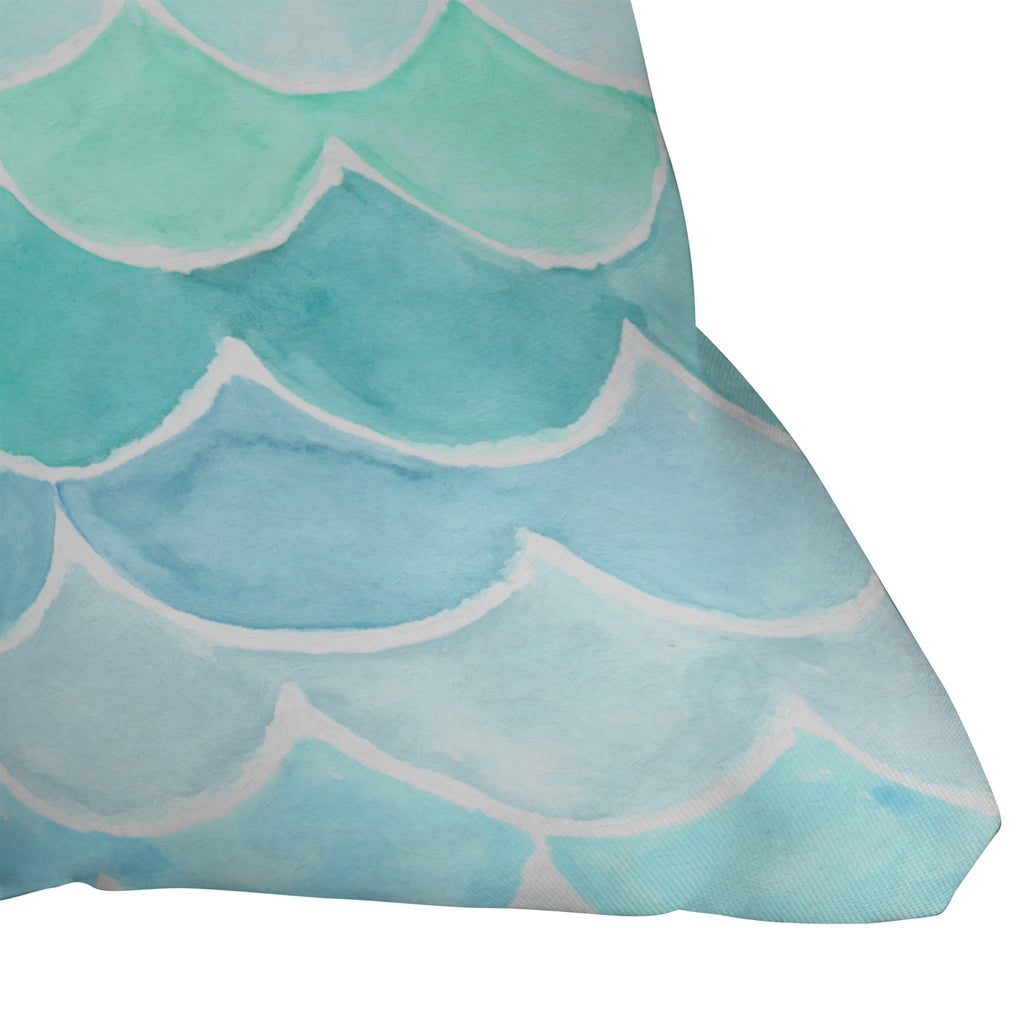 Mermaid Scales Throw Pillow Wonder Forest